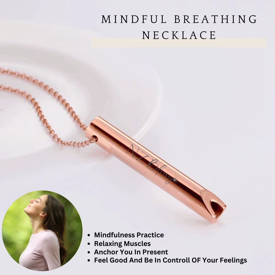 Mindful Breathing Necklace Rose Gold – NZ Bling
